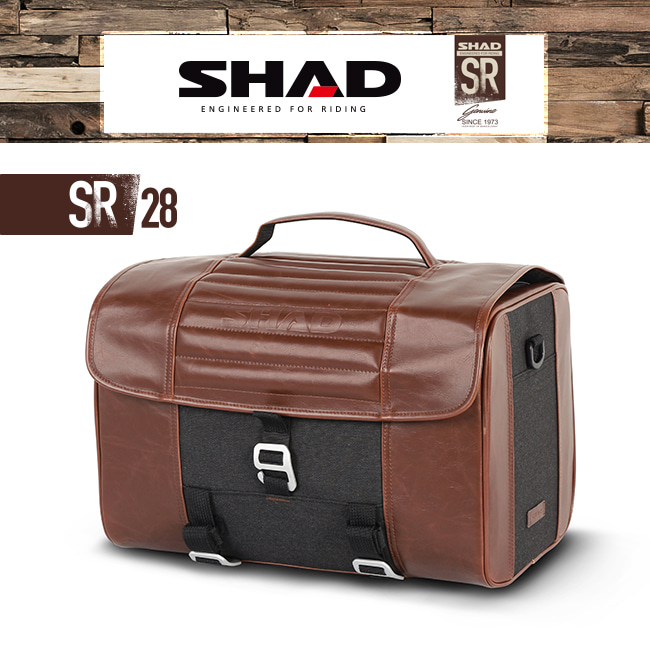 샤드 SHAD SR 카페레이서 리어백 가죽가방 브라운 28L SR28 X0SR28 - 라이더마트