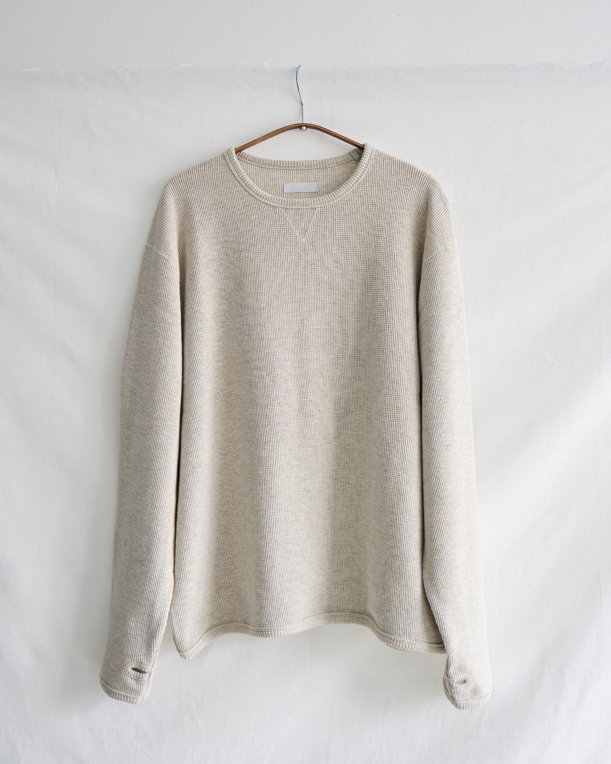 Waffle rib long sleeve (oat) | 씨솔트