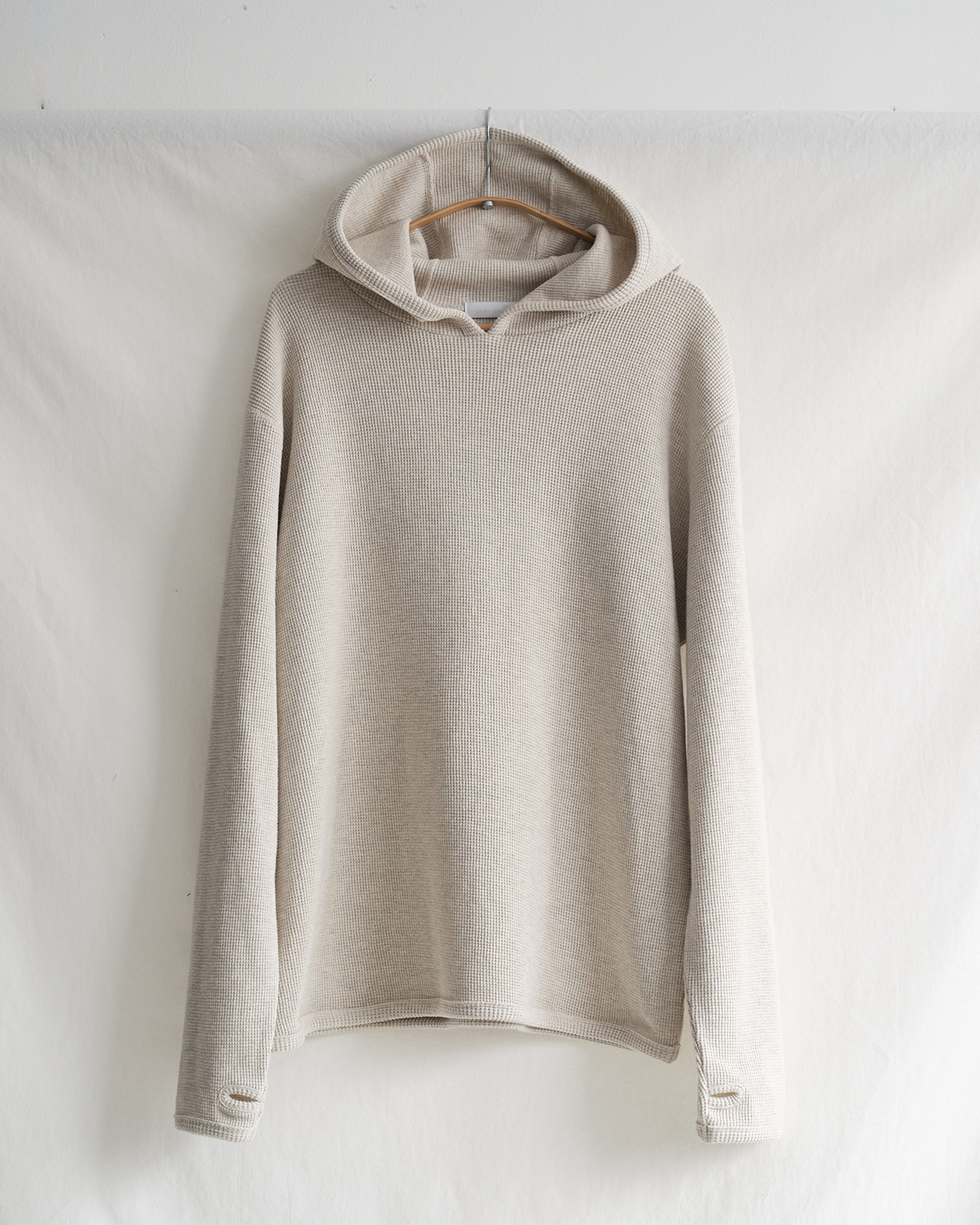 Waffle rib hoodie (oat) | 씨솔트