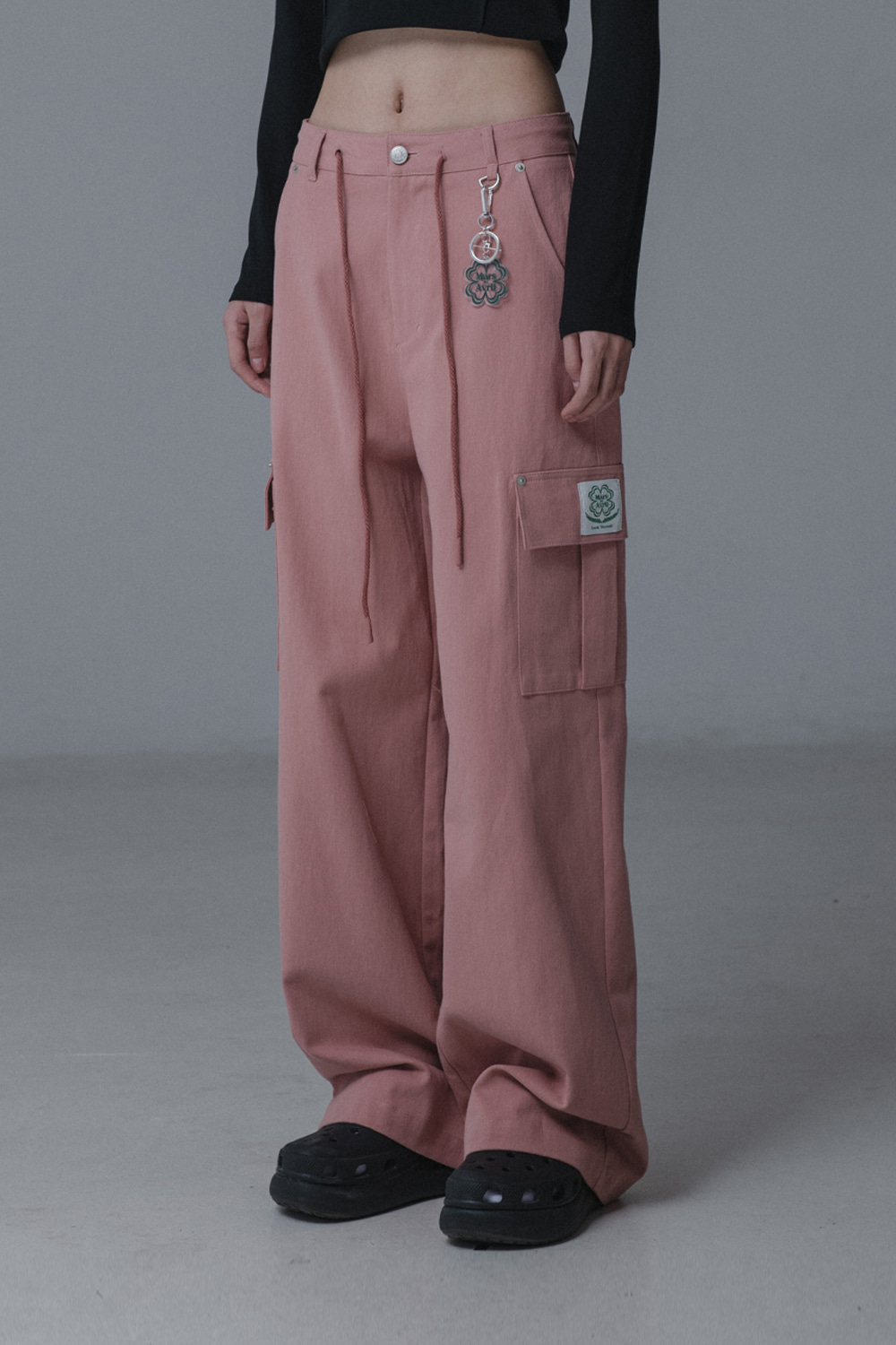 WIDE STRING CARGO PANTS (PINK) - 마스언에브릴