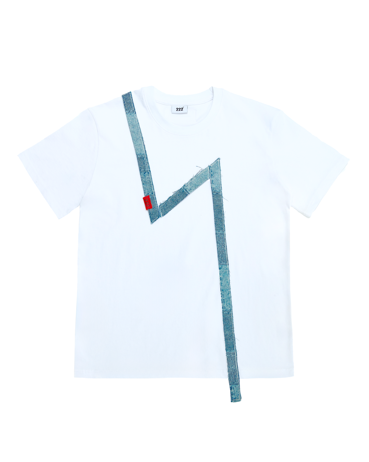 [222] DENIM PATCH T-SHIRT (FREE SIZE) - 222 | 리켓