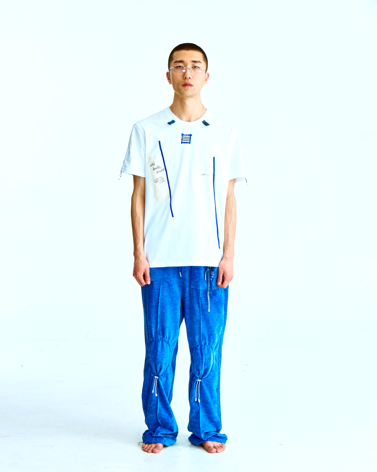 SLEEVE STRING PATCH T-SHIRT - 2 2 2