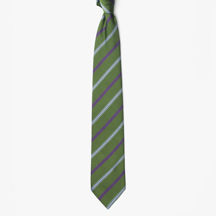SILK TIE (STRIPE 3) LODEN GREEN | 샌프란시스코마켓
