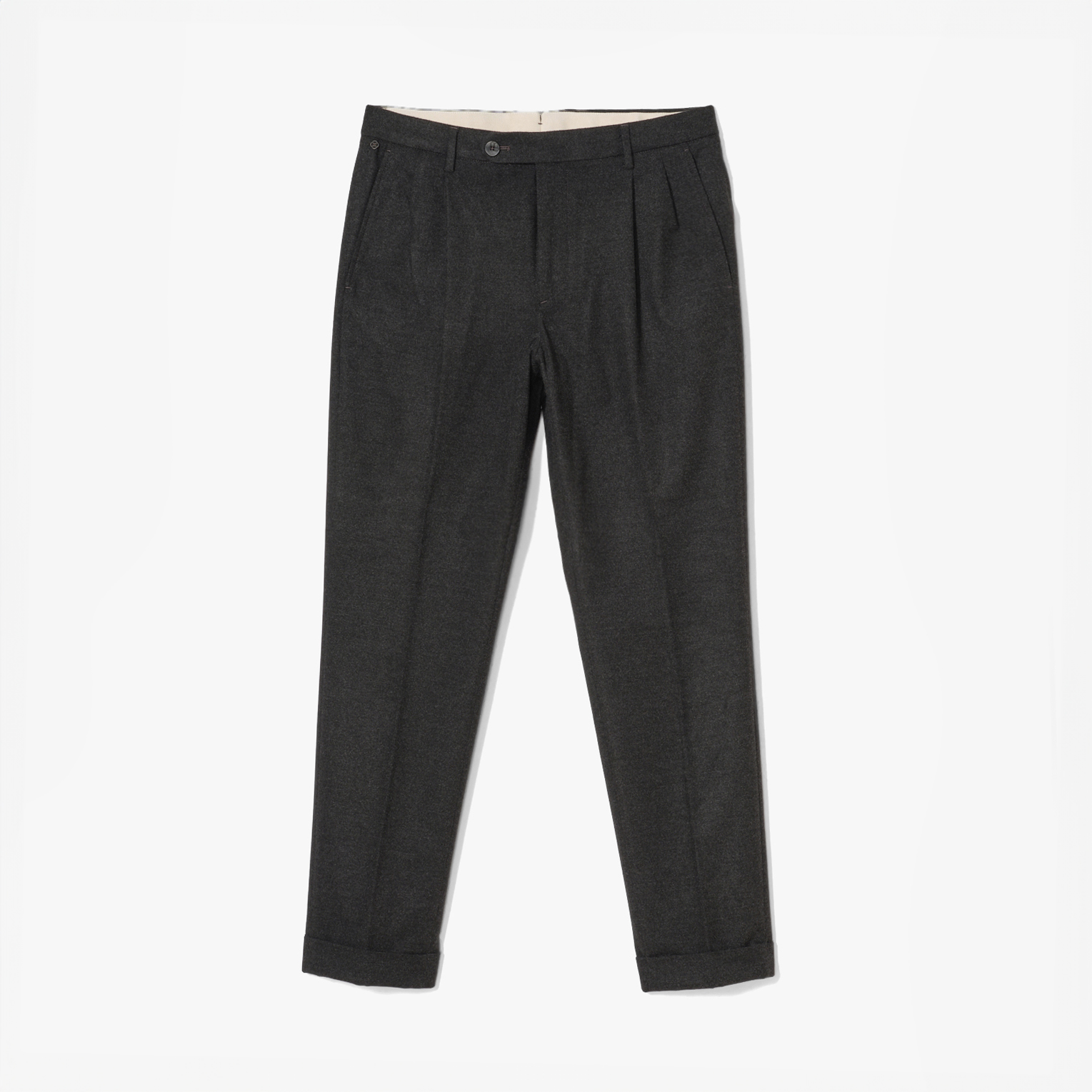 LUCA TECH FLANNEL PANTS CHARCOAL GRAY | 샌프란시스코마켓