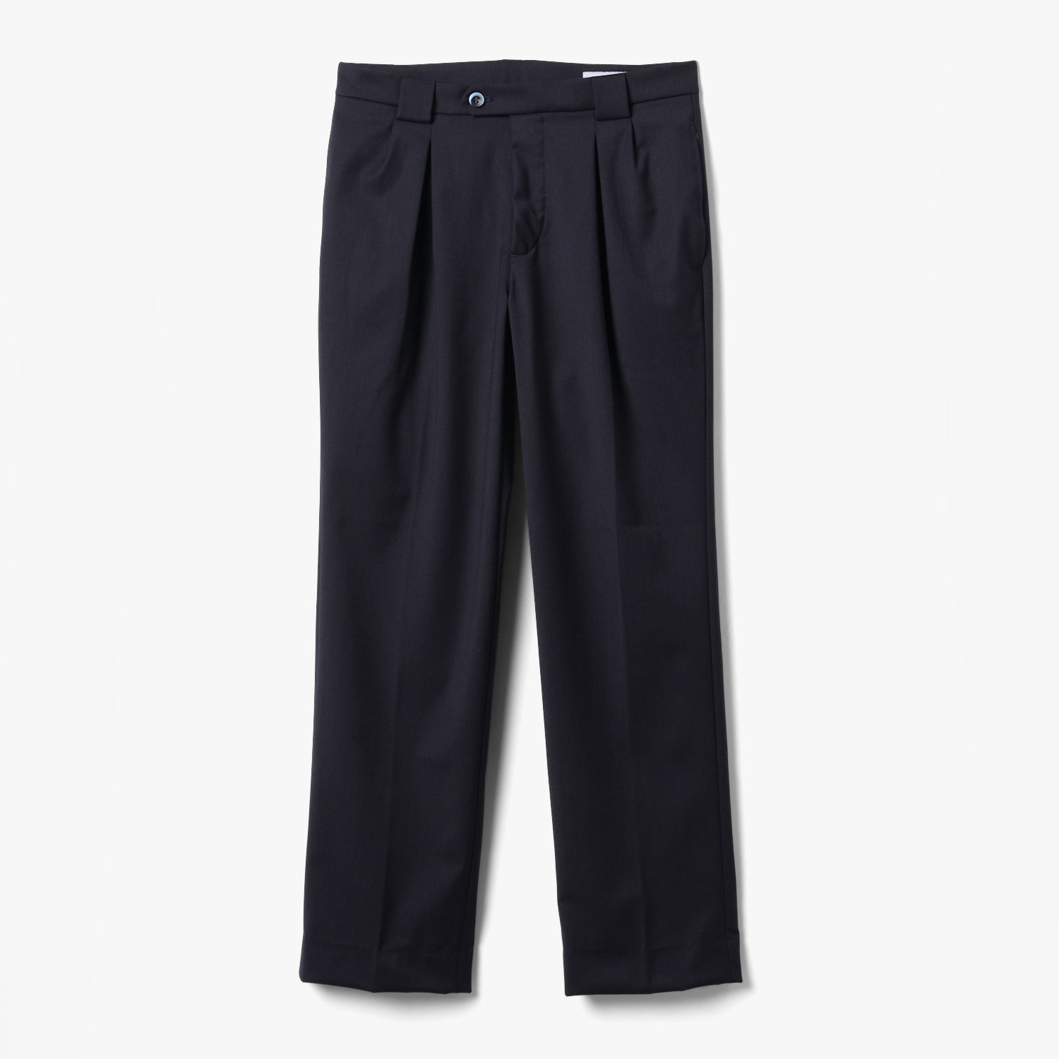 WOOL STRETCH 2 PLEATS PANTS DARK NAVY - 샌프란시스코마켓