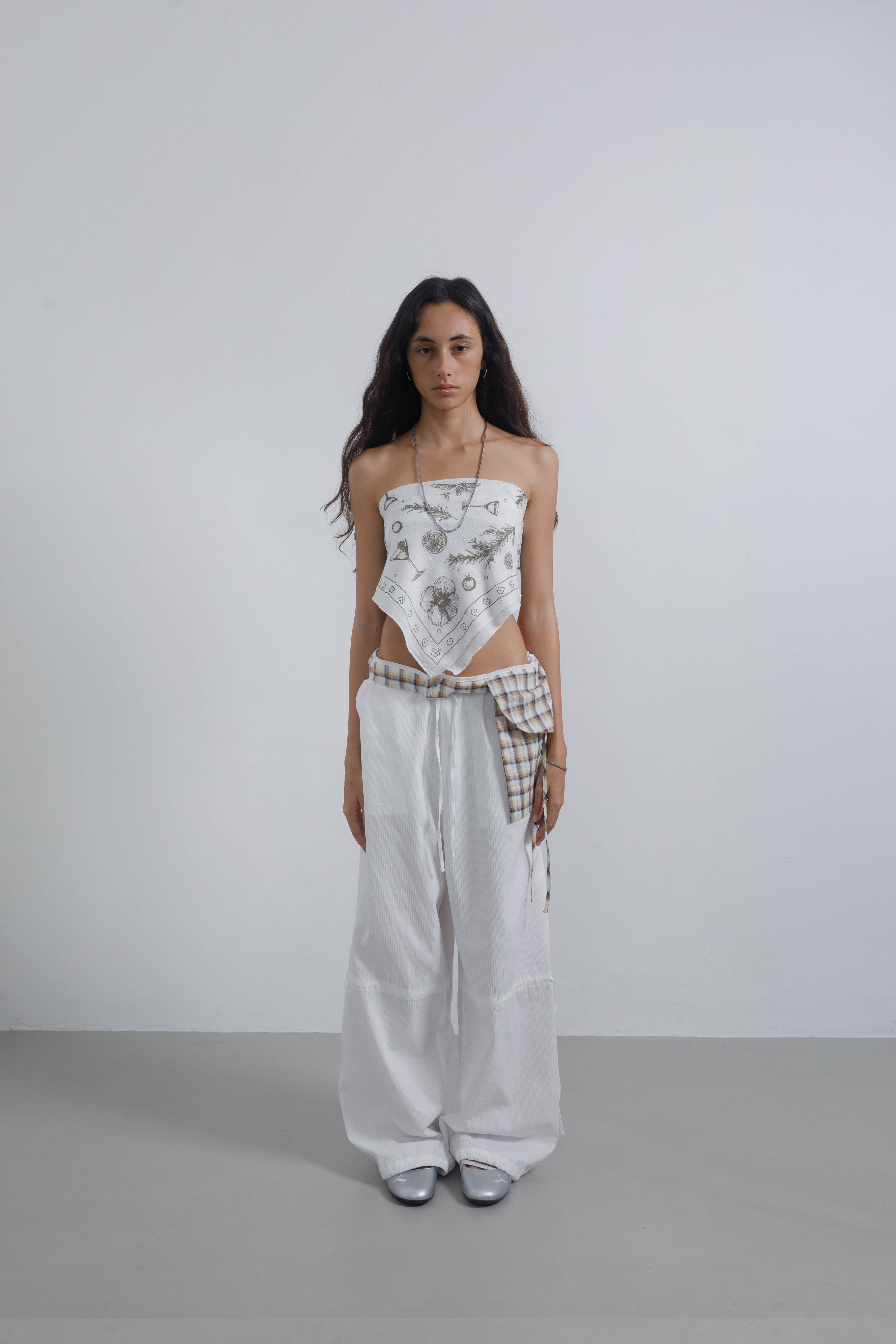 WET TAG | CHECK POCKET SIDE STRING PANTS