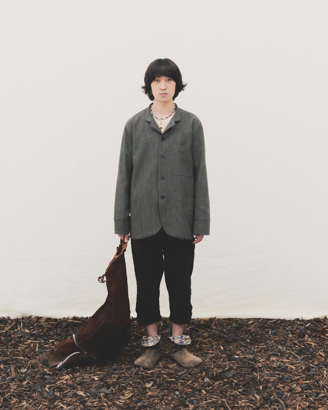 JAGORYU | NATURAL DYEING WORK JACKET - KHAKI