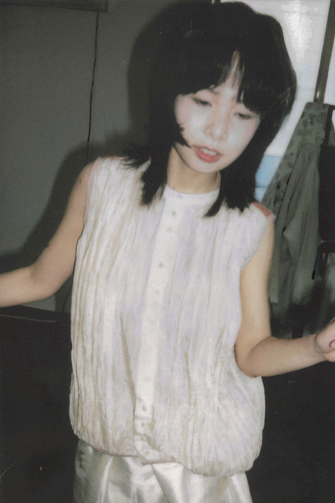 JAGORYU | cotton silk wrinkled sleeveless - pastel pink