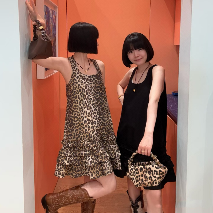 클라라오티티 | GANNI Leopard Leaf Edge Tank Dress