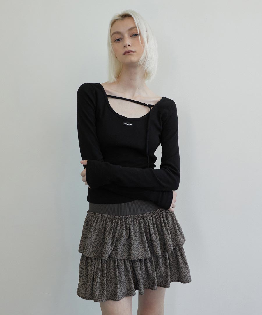 Back Point Boat Neck Sleeve Black - RENSE