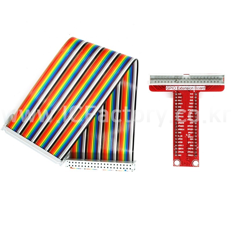 라즈베리파이 T-Cobbler Plus GPIO 확장보드+케이블 (ICF0275) | 아이씨팩토리