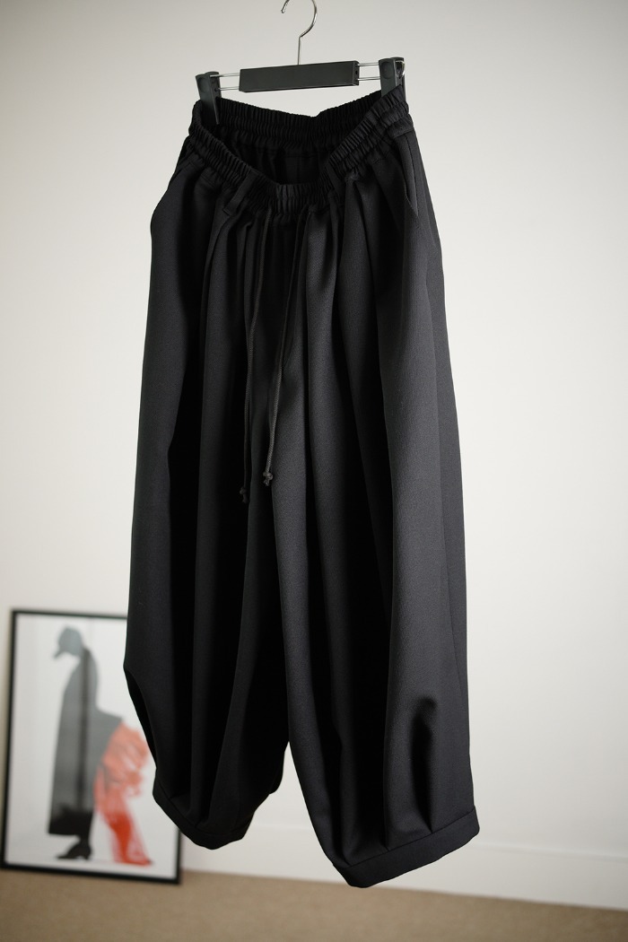 HBK-PANTS 006. (HEM BAND BALLOON HAKAMA PANTS T3) | 한블랙 | Haanblck