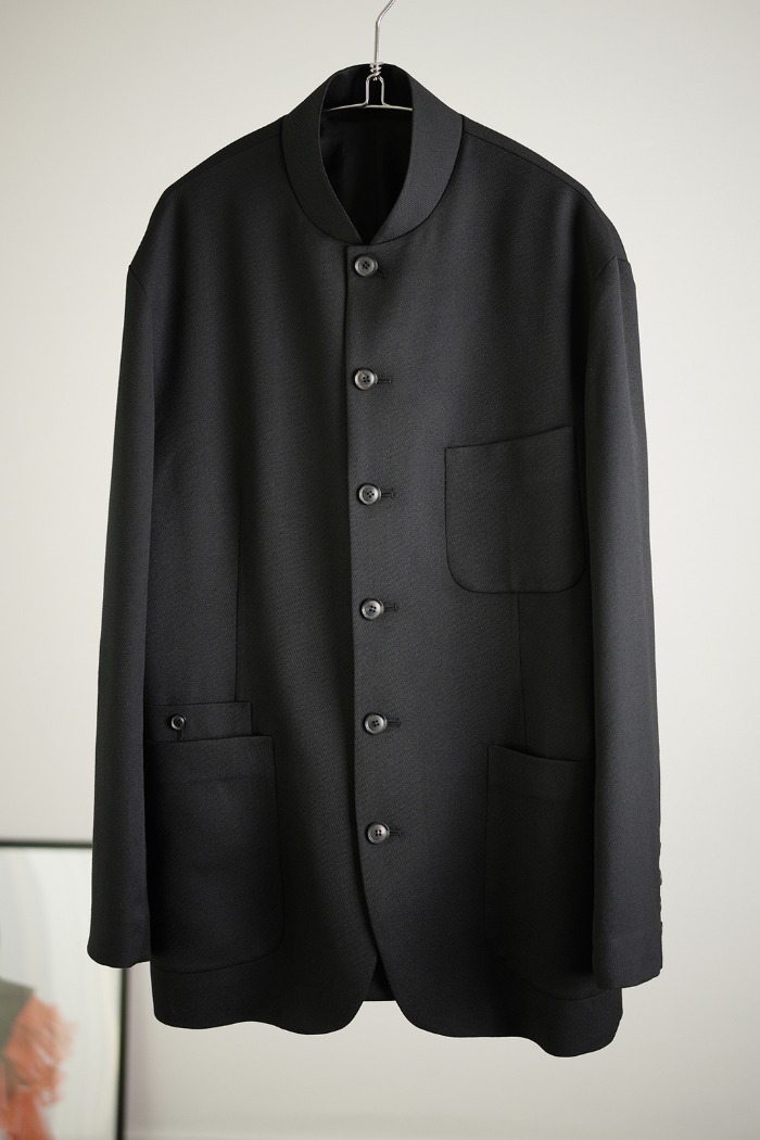 HBK-JACKET 004. (6 BUTTON WOOL TWILL GAKURAN JACKET) - 한블랙 | Haanblck