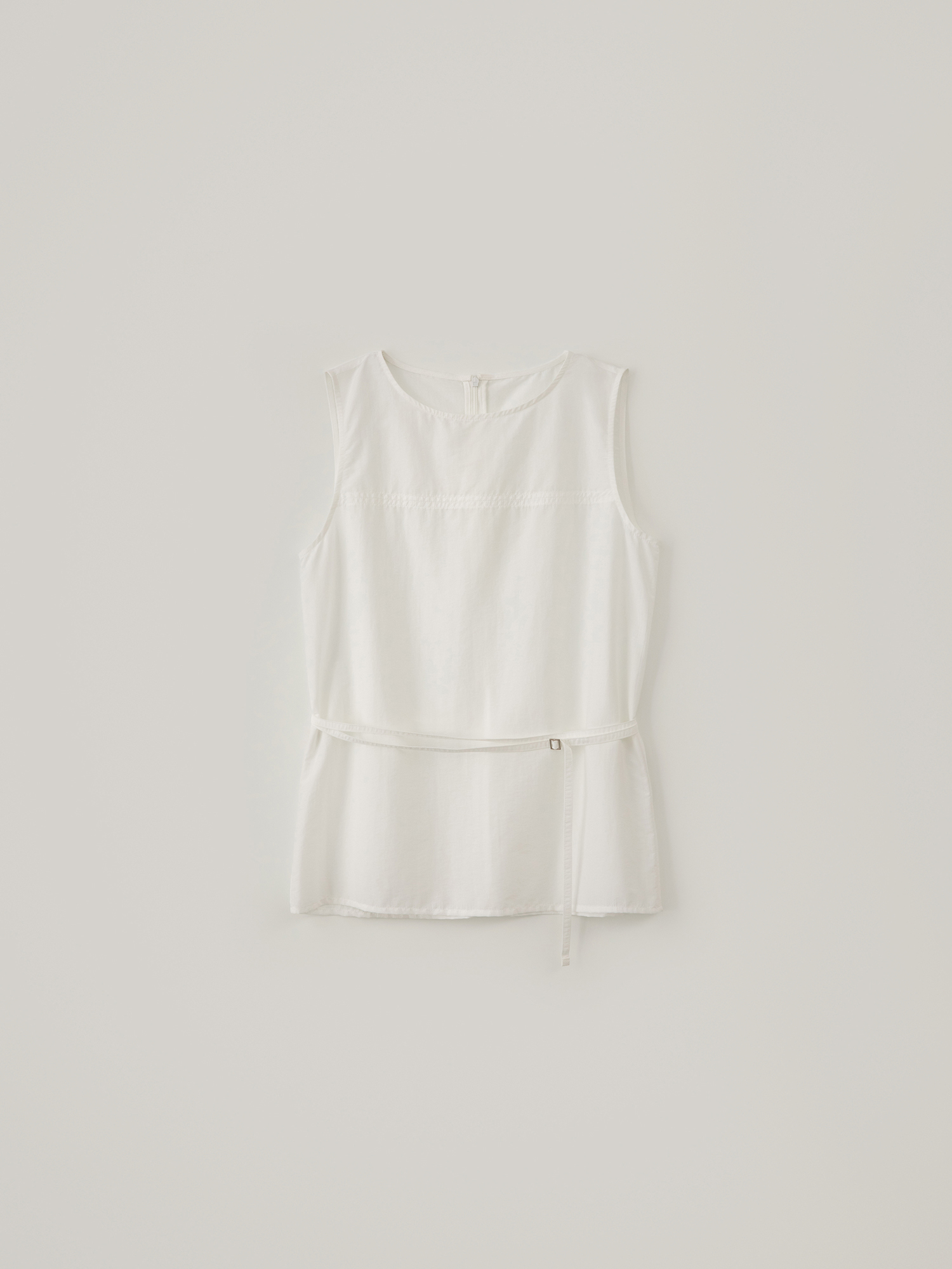 Sheer Strap Sleeveless Top - White - CHE-SEOUL