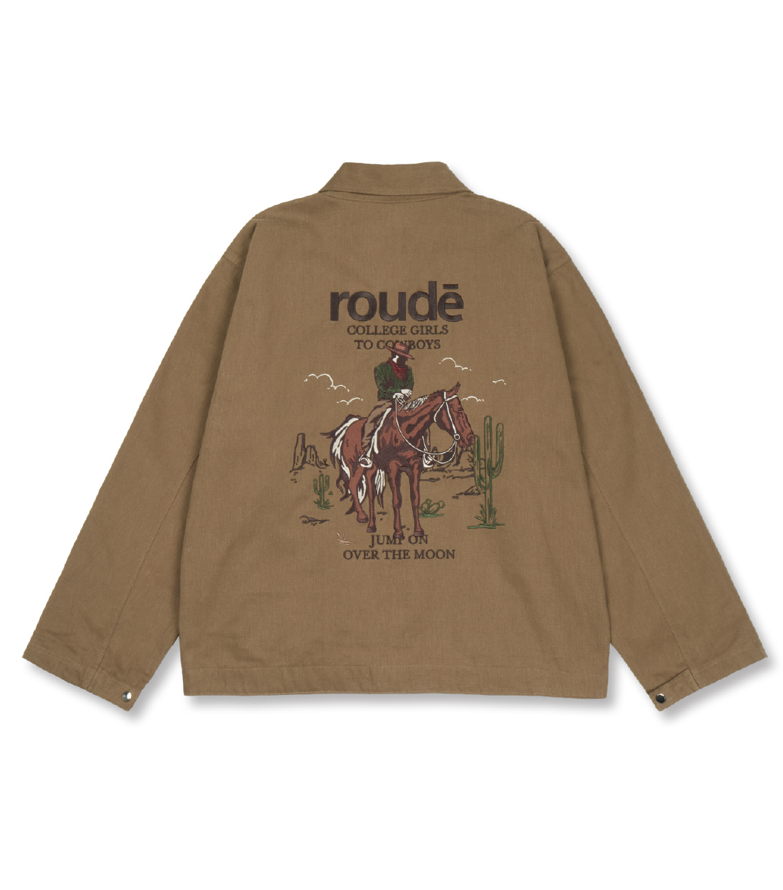 Cowboy Embroidered Work Jacket_Peanut - ROWDY | 라우디