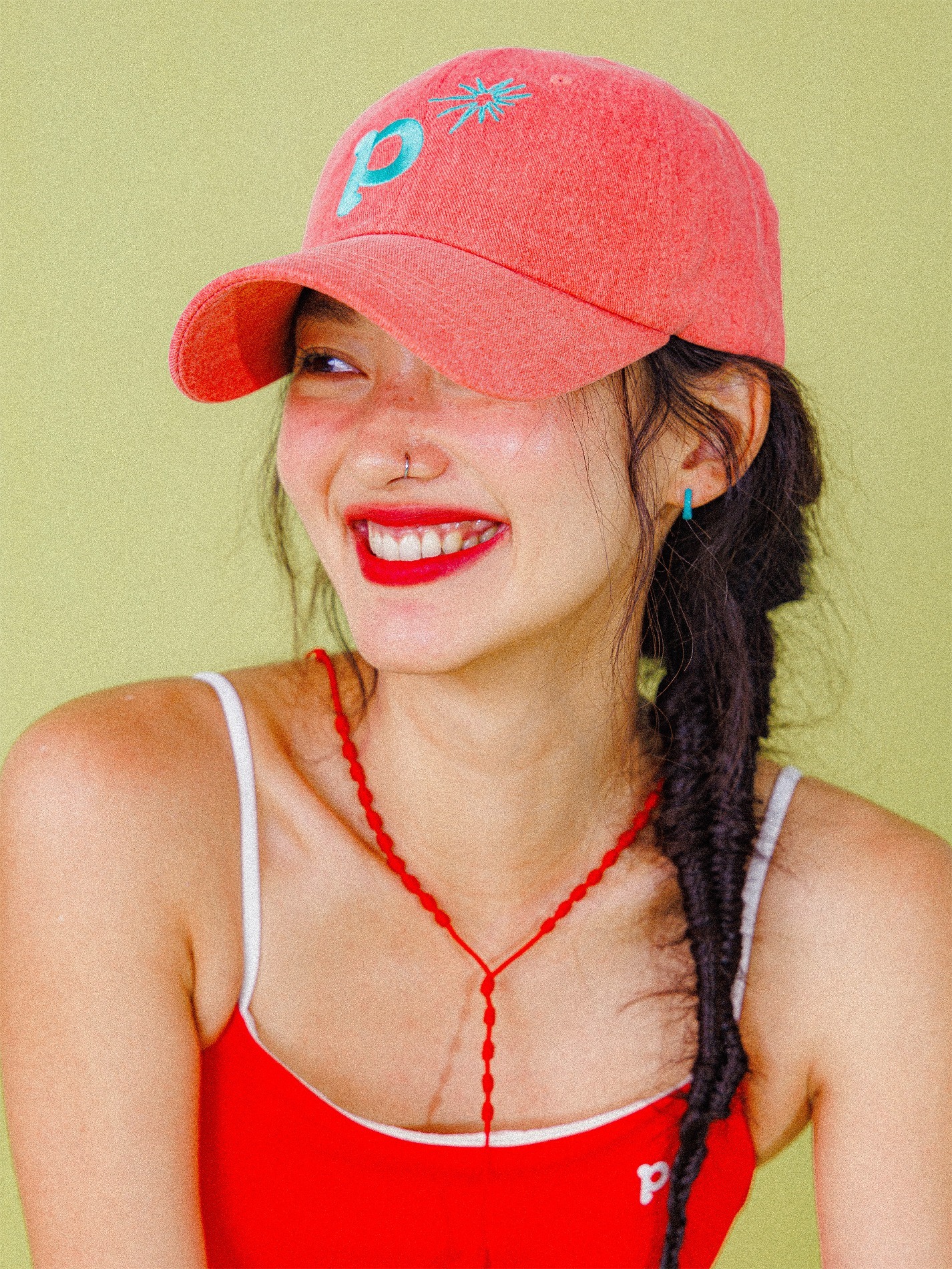 WASHED LOGO BALL CAP_ ORANGE RED - PSUCHE