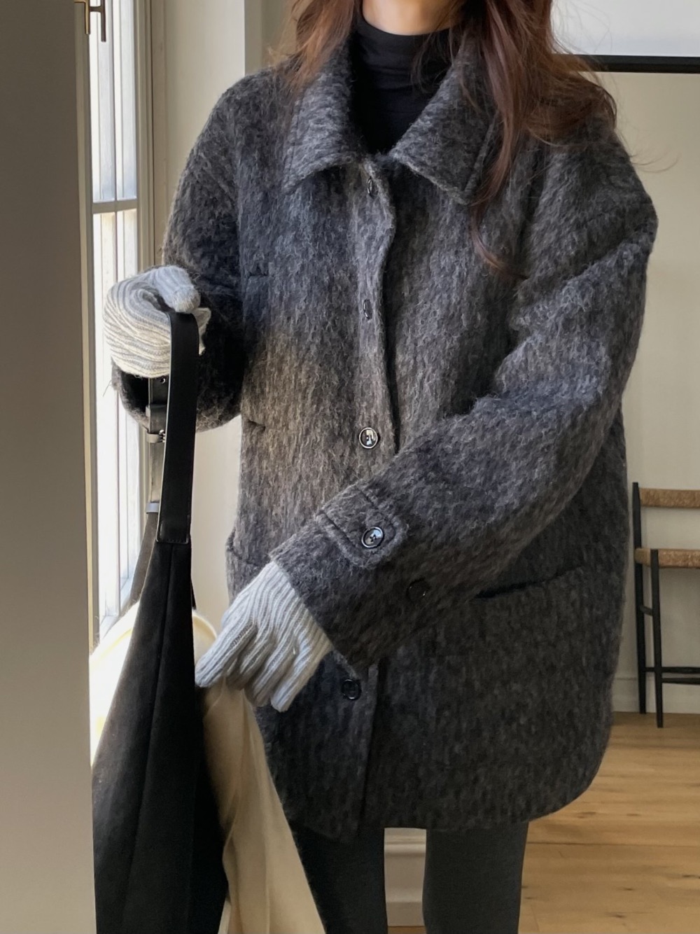 MOHAIR HALF OVER COAT - OPEN UP CLOSET