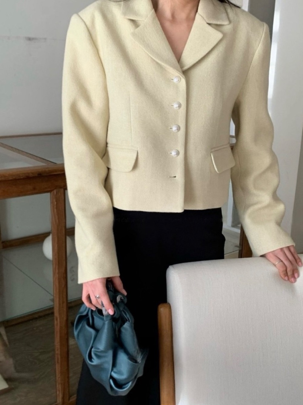 PEARL SHORT TWEED JACKET - OPEN UP CLOSET