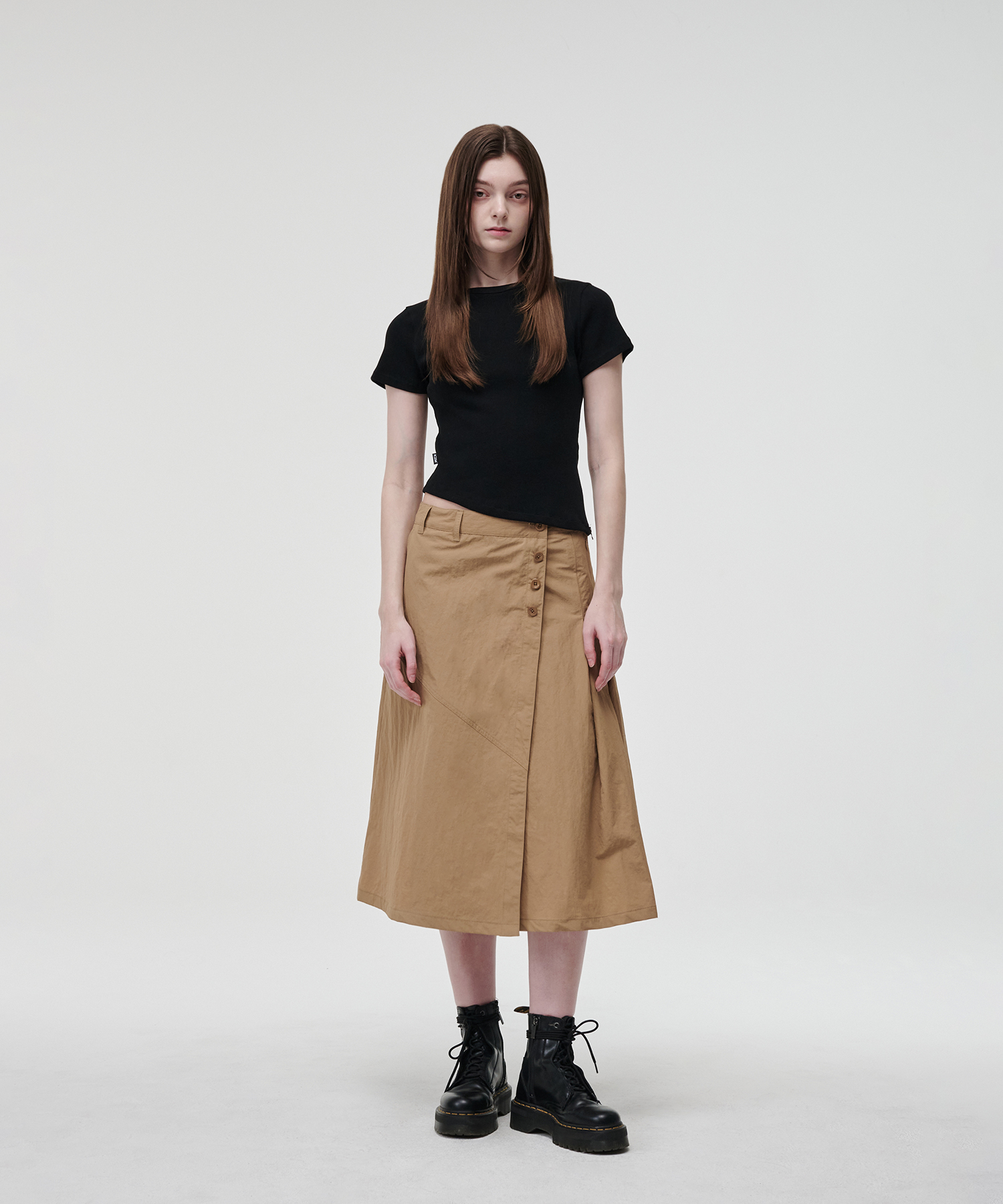 ONE SIDE ZIP T-SHIRT BLACK - KZM APPAREL | 케이지엠 어패럴