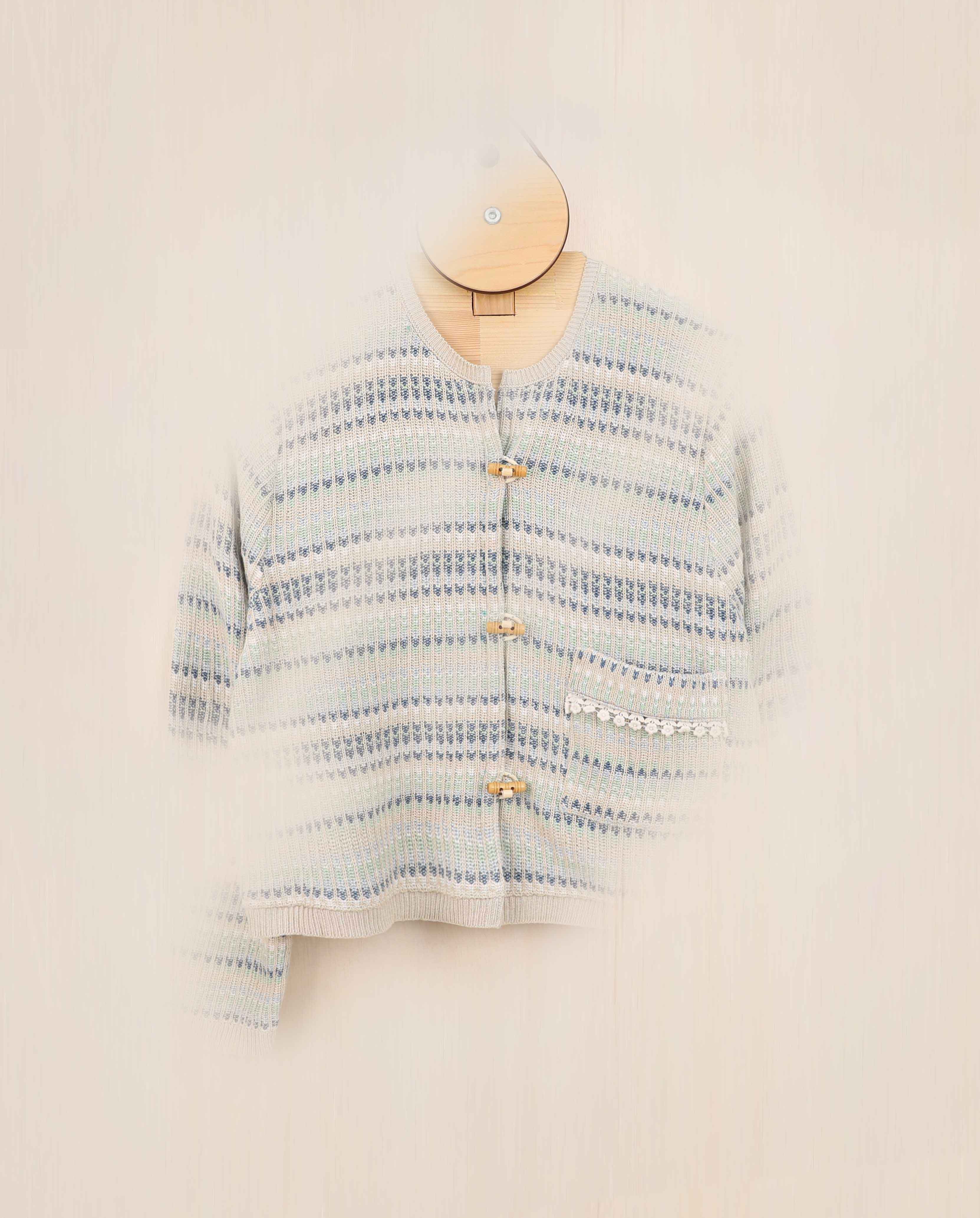 Blue Stripe Duffle Cardigan - young n sang