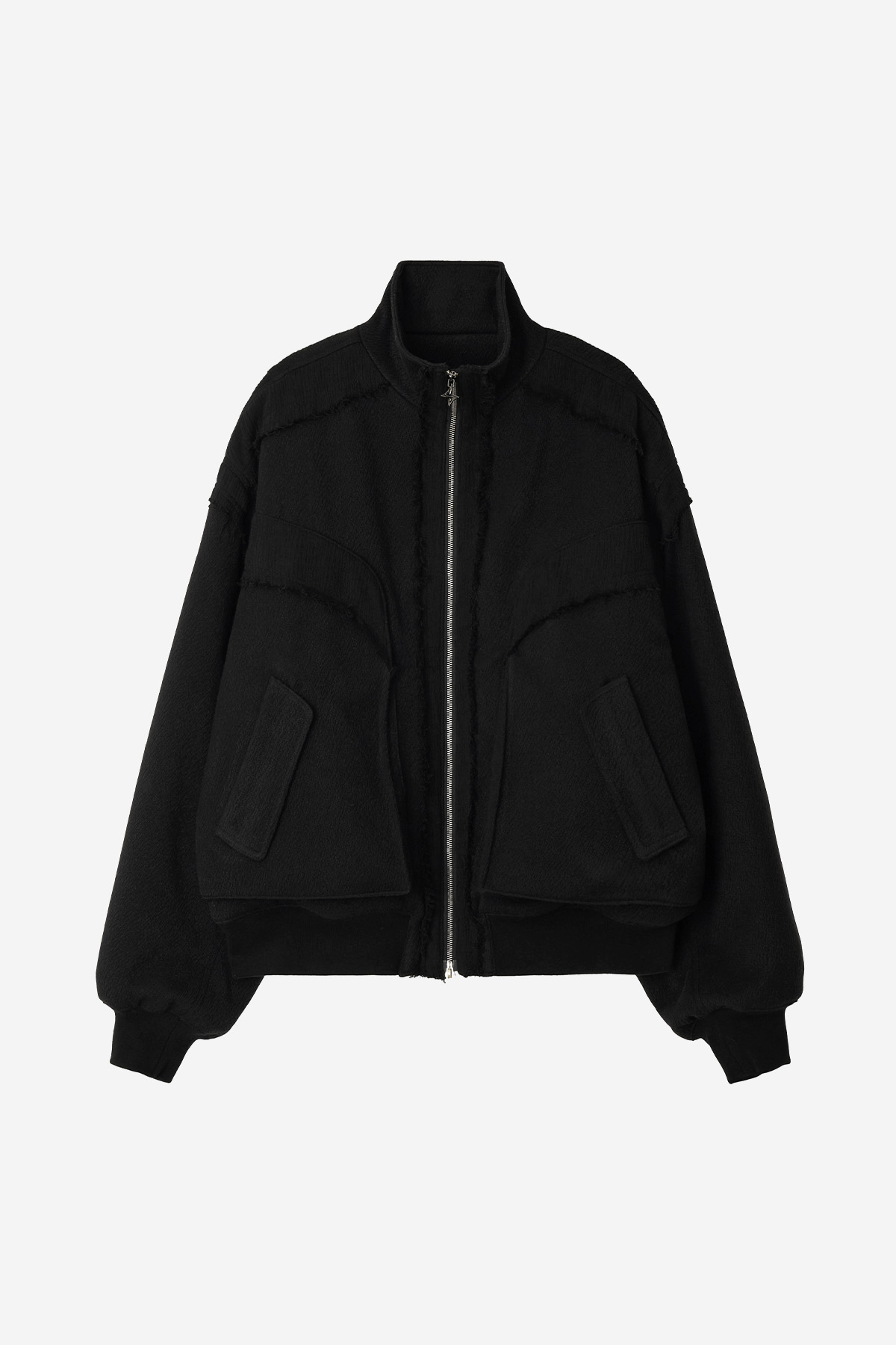 HEAVY TEXTURE WOOL LINEN PUFFER JACKET | BLR 비엘알