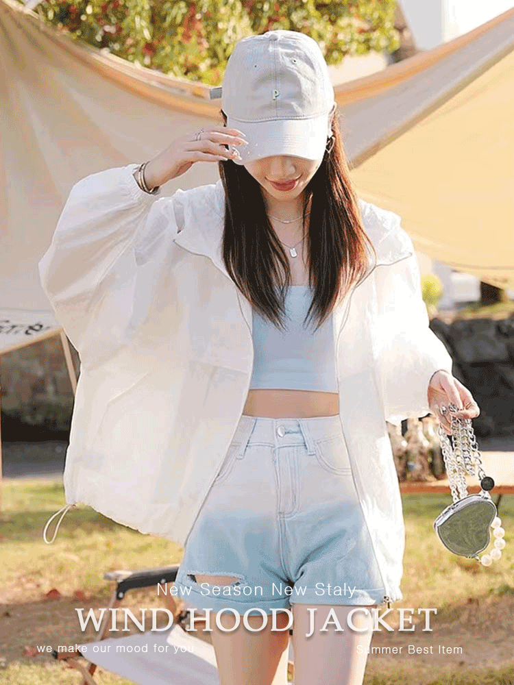 CJ-420 바람막이 후드 자켓 - 옷단지