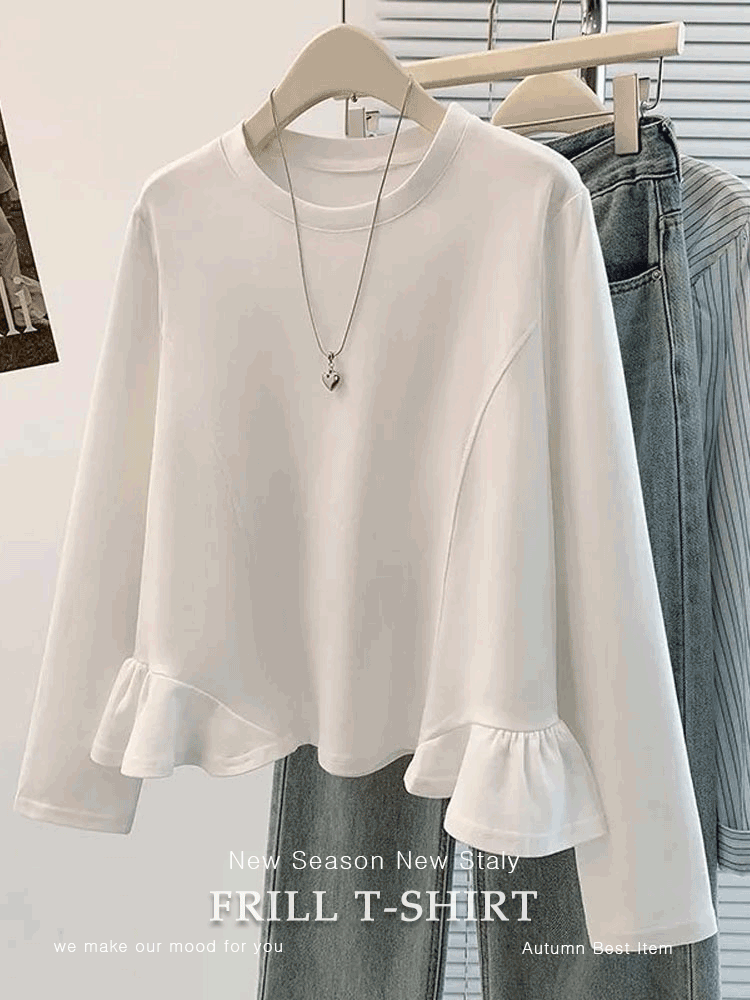 AT-1202 프릴 루즈핏 티셔츠 | 옷단지