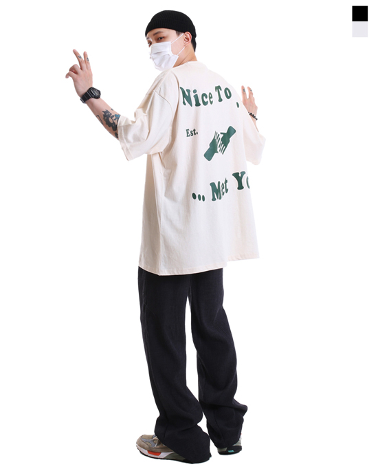 no1060.NICE TO MEE YOU TEE - 코리안어패럴