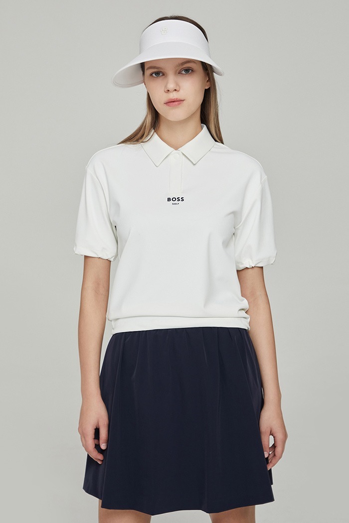 [보스골프 공식 아울렛] 미들 레이어 폴로 티셔츠 WOMAN WHITE - GOLF NUTS