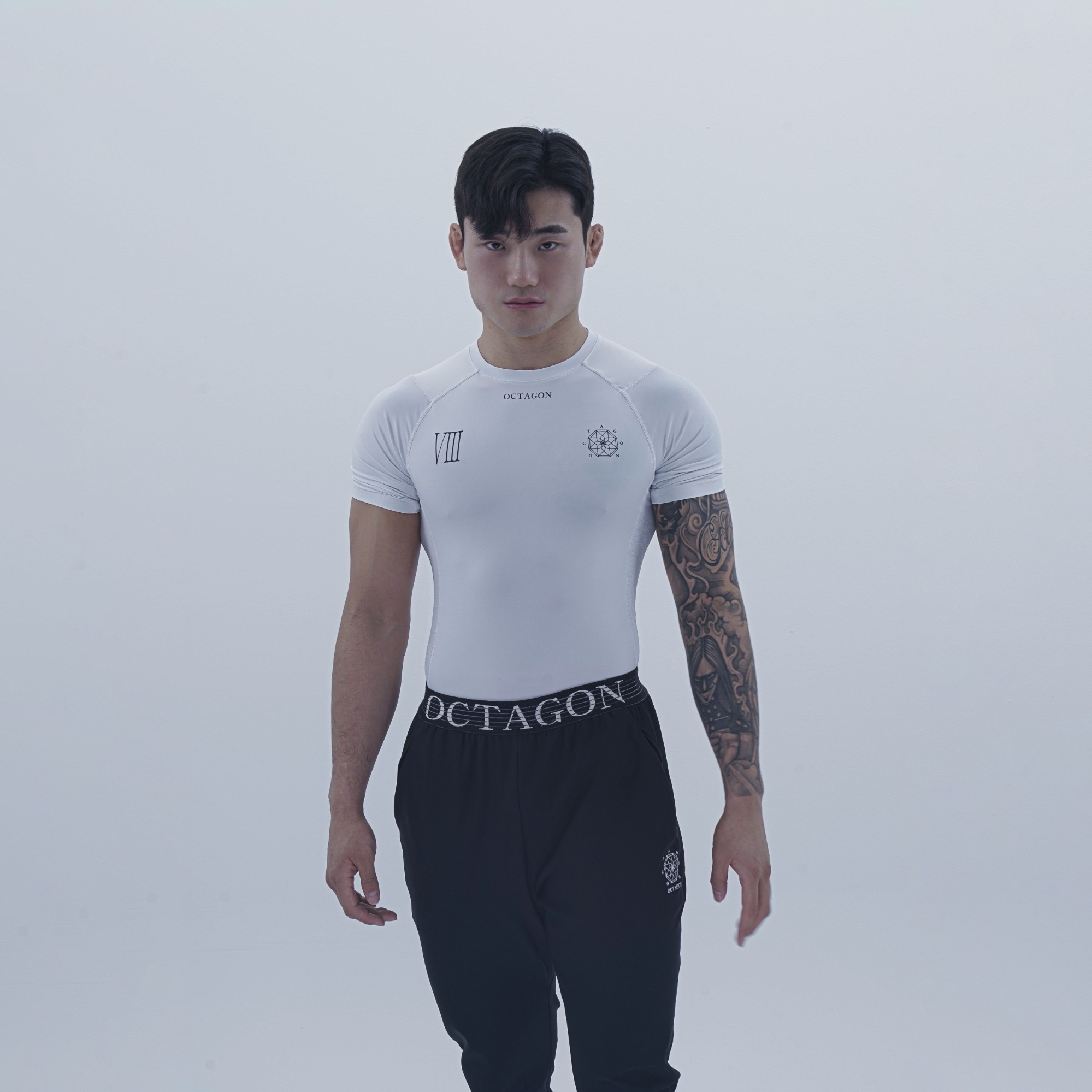 Compression Short Sleeve - Design 2 [White] - octagon